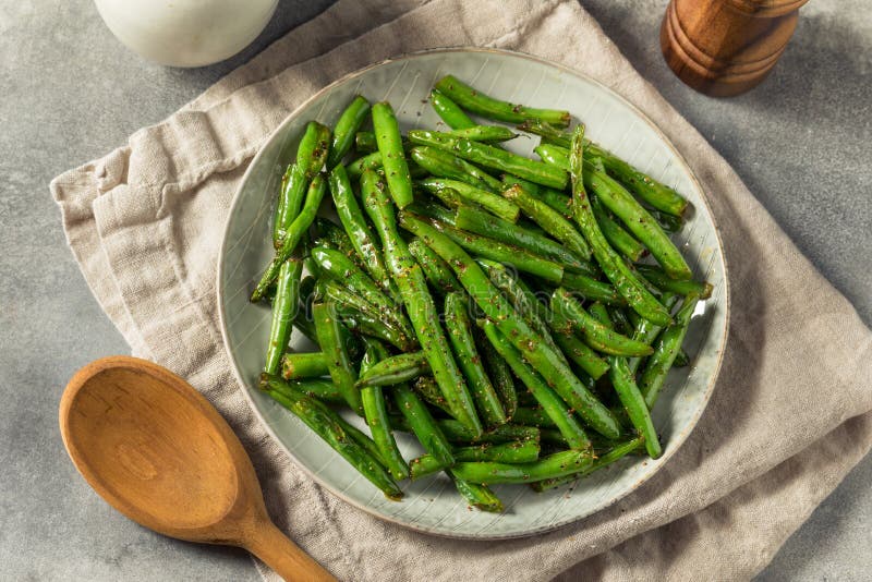 Homemade Sauteed Green Beans Stock Photo - Image of organic, cooking ...