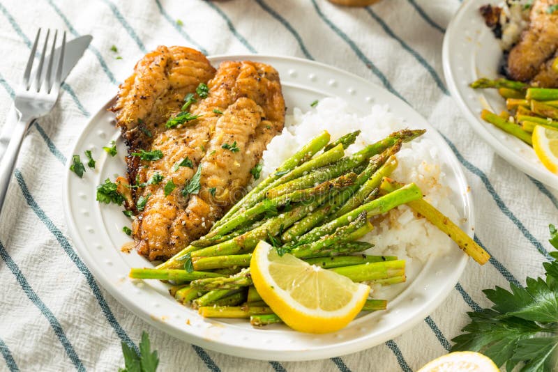 Homemade Sauteed Whitefish Dinner Stock Photo - Image of food ...