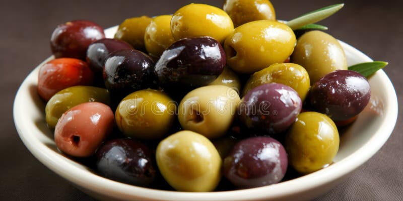 Homemade Seasoned Olives on a Table Plate. Stock Illustration ...