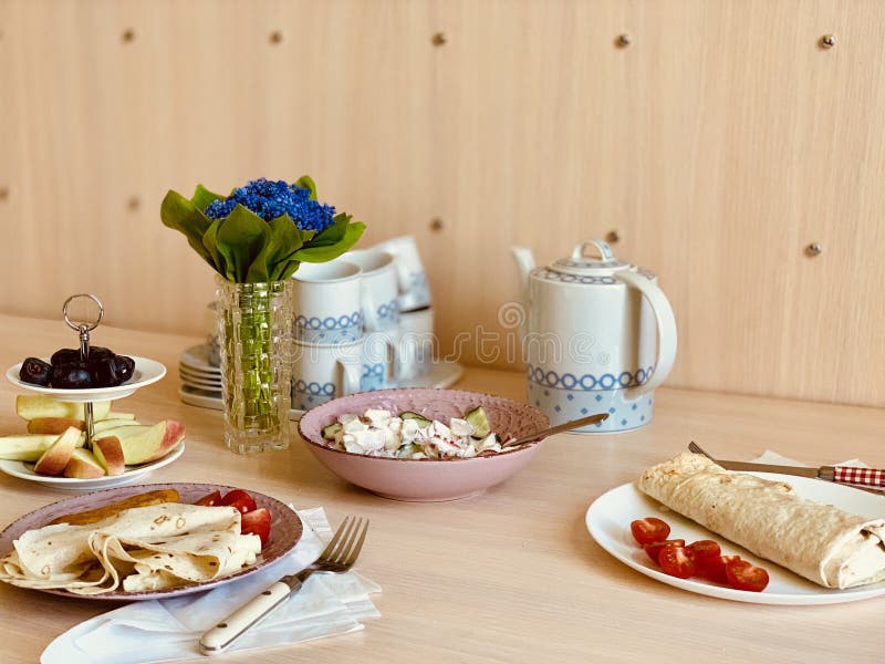 Homemade Shawarma Breakfast Stock Image - Image of cuisine, fish: 168603679