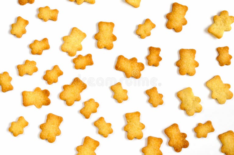 Homemade Shortbread Bear Cookies Pattern Top View Stock Photo - Image ...
