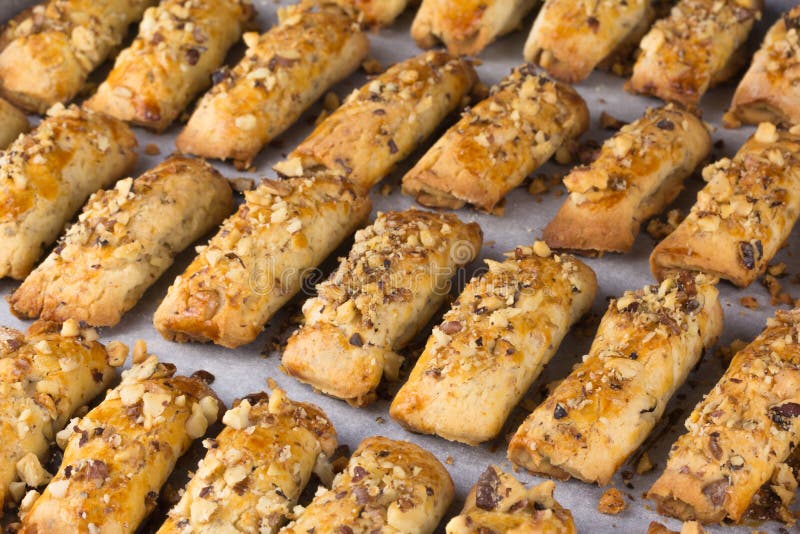 Homemade Shortbread Cookies with Nuts Stock Image - Image of heap ...