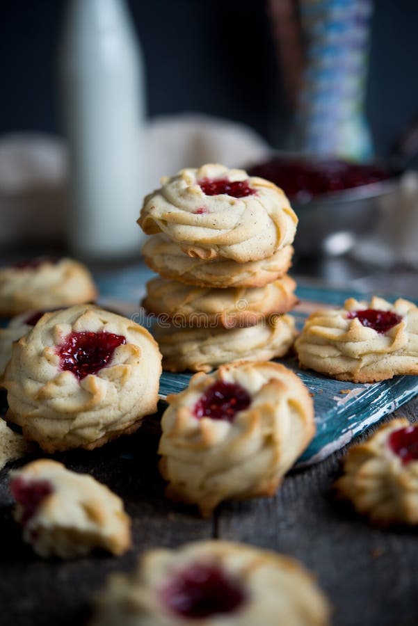 Homemade Shortbread with Jam Stock Photo - Image of blueberry, gourmet ...