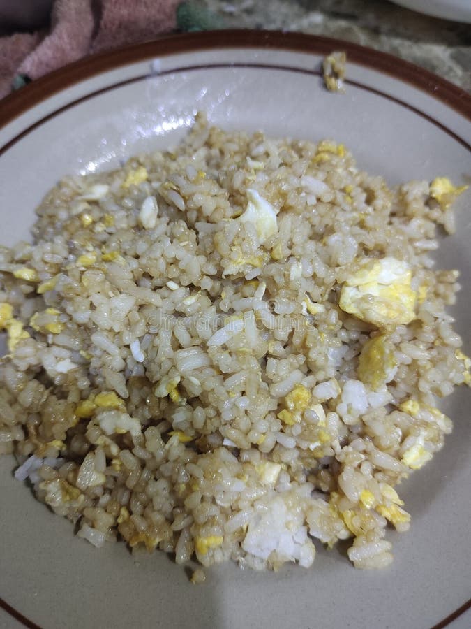 Homemade Simple Fried Rice with Egg Stock Photo - Image of meat ...