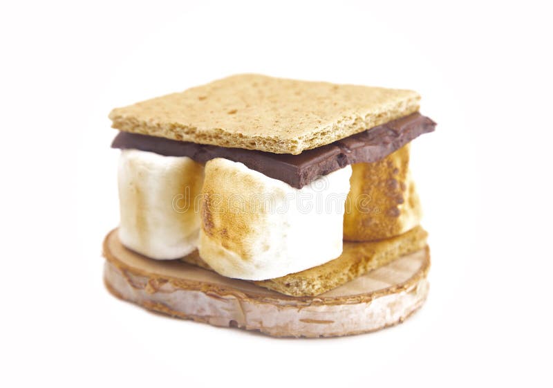 Homemade Smore Isolated on a White Background Stock Photo - Image of ...