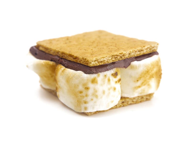 Homemade Smore Isolated on a White Background Stock Photo - Image of ...