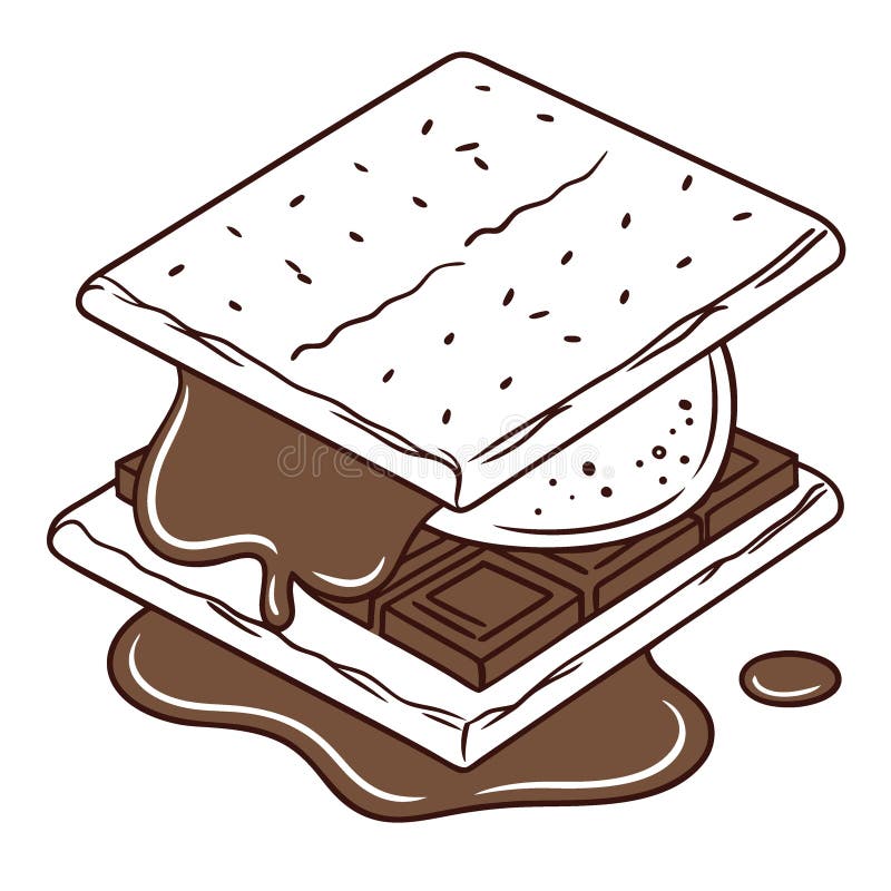 Homemade Smore Isolated on White and Transparent Background. Stock ...