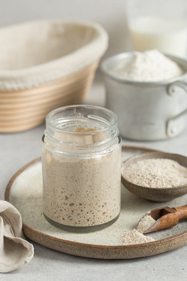 Homemade Sourdough Bread Starter Stock Photo - Image of sour, concept ...