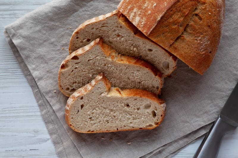 Homemade Sourdough Bread, Top View. Flat Lay, Overhead, from Above ...