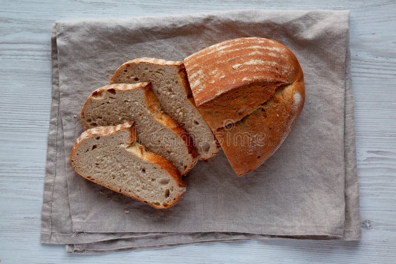 Homemade Sourdough Bread, Top View. Flat Lay, Overhead, from Above ...