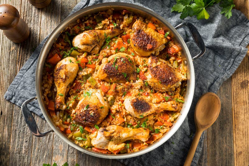 Homemade Spanish Arroz Con Pollo Stock Photo - Image of meal, tasty ...