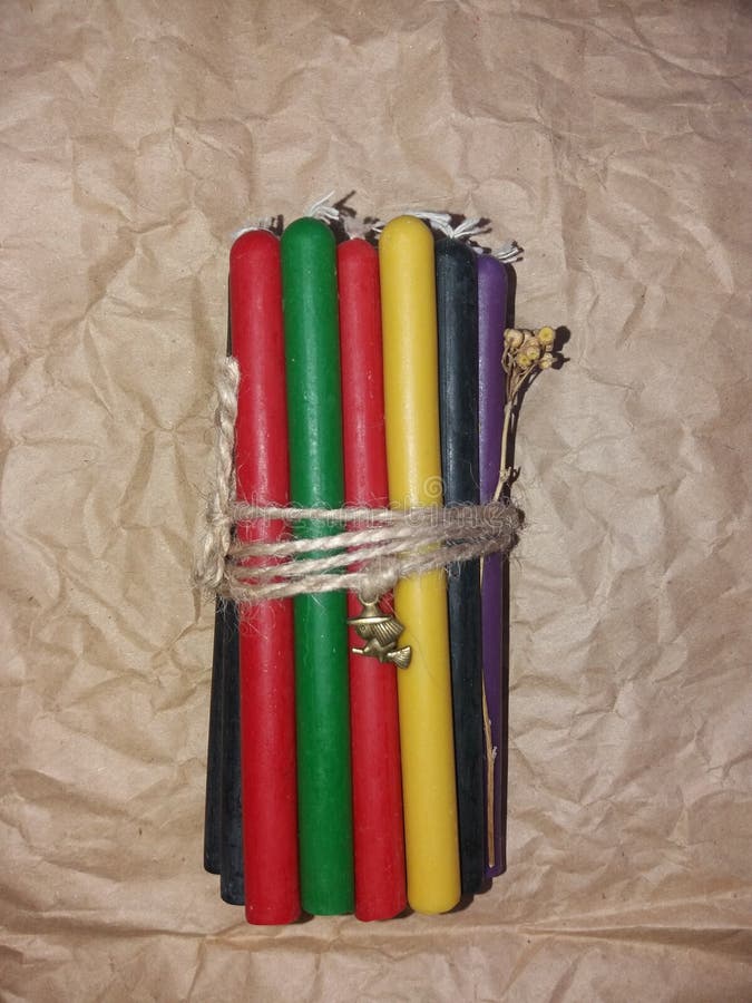 Homemade Spell Colored Candles for Witchcraft Stock Image - Image of ...
