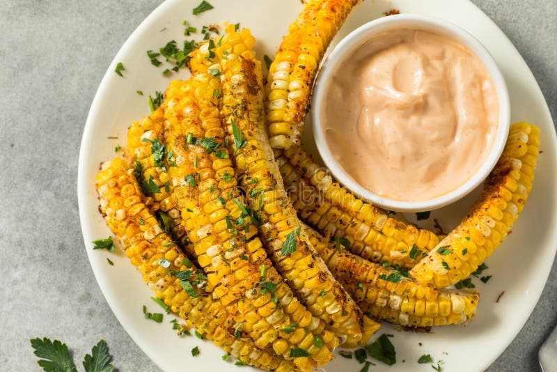 Homemade Spicy Corn Ribs stock image. Image of popcorn - 253097775
