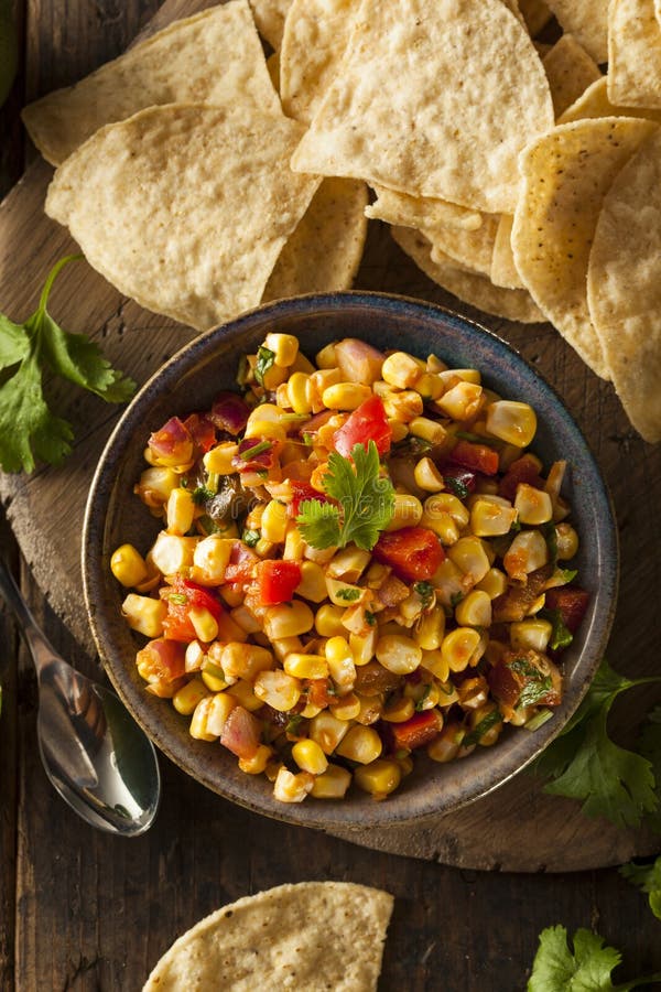 Homemade Spicy Corn Salsa stock photo. Image of pepper - 44087974