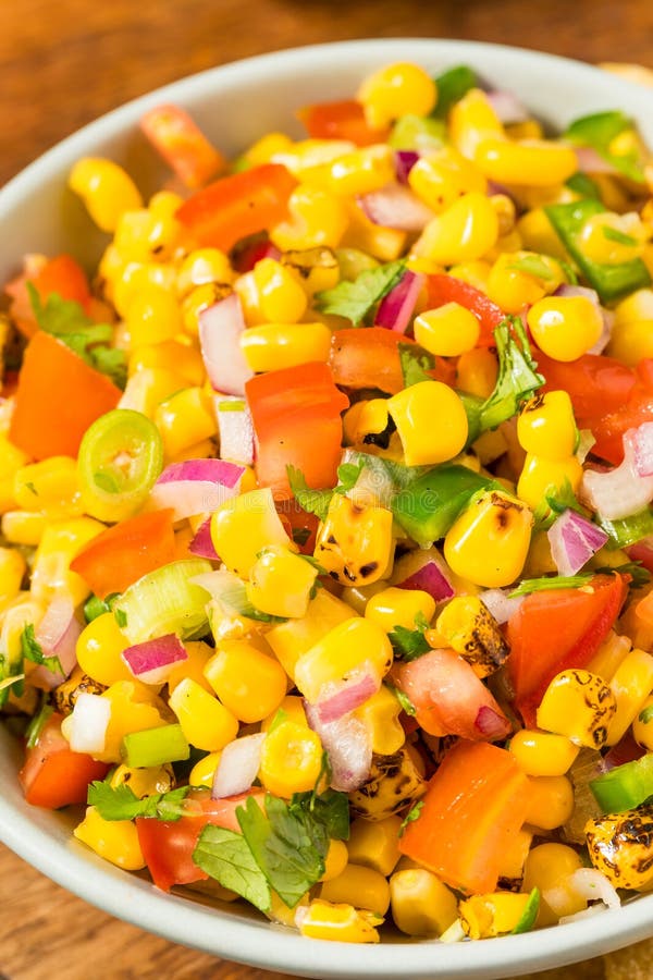 Homemade Spicy Corn Salsa stock image. Image of traditional - 348149995