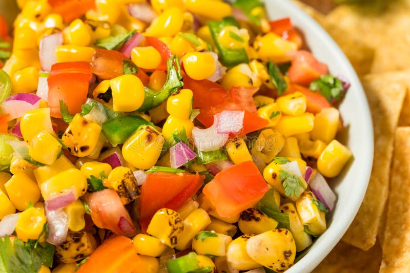 Homemade Spicy Corn Salsa stock image. Image of dinner - 348150005