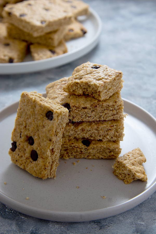 Homemade Square Cookies. a Stack of Chocolate Chip Cookies Stock Photo ...