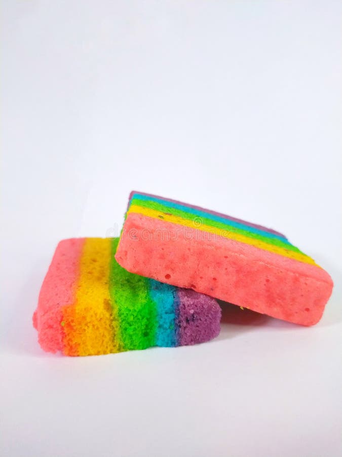 Homemade Roti Lapis Kukus or Steamed Rainbow Cake from Indonesia Stock ...