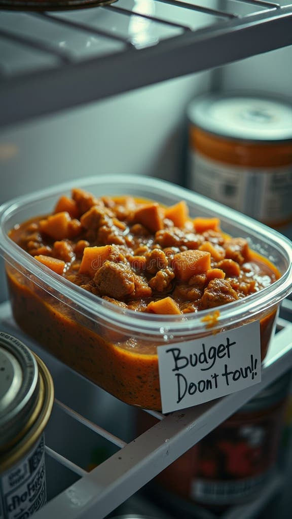 Homemade Stew in Refrigerator with Label for Easy Meal Prep and Storage ...