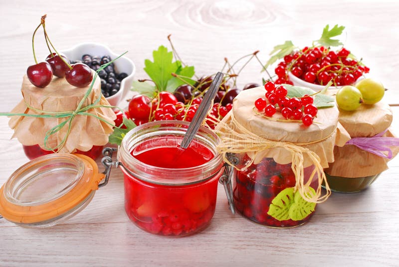 Homemade Summer Fruit Preserves Stock Image - Image of confiture ...
