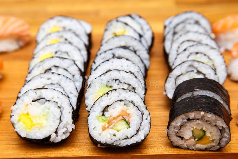 Homemade sushi stock image. Image of close, dining, dinner - 46073891