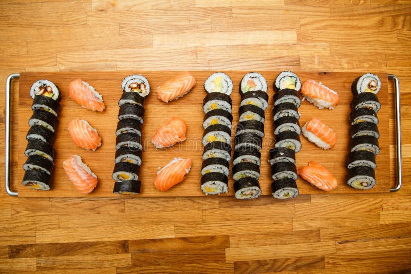 Homemade sushi stock photo. Image of gourd, rice, vegetable - 46075786