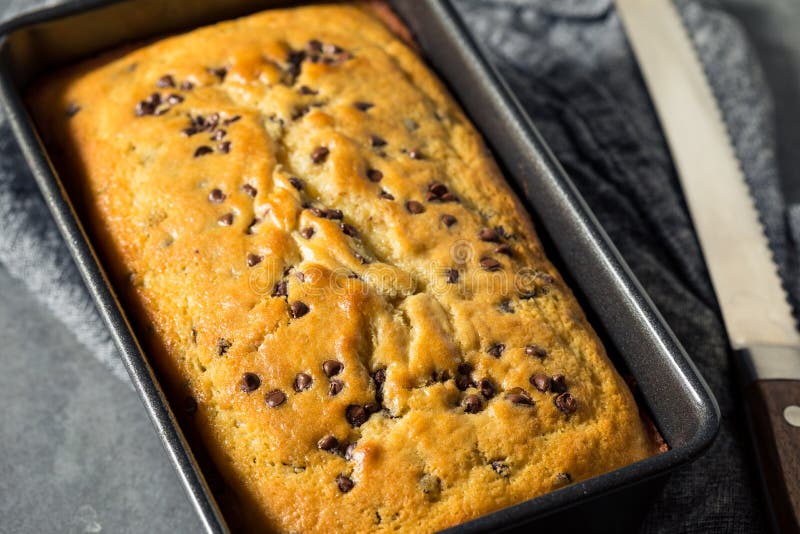 Homemade Sweet Chocolate Chip Bread Loaf Stock Photo - Image of bakery ...