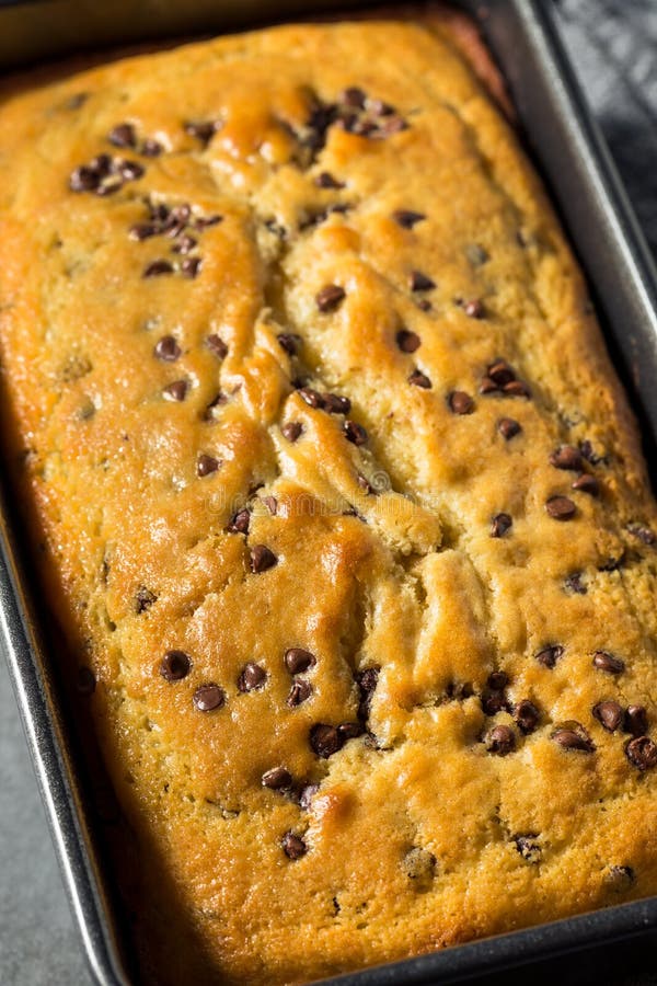 Homemade Sweet Chocolate Chip Bread Loaf Stock Photo - Image of treat ...