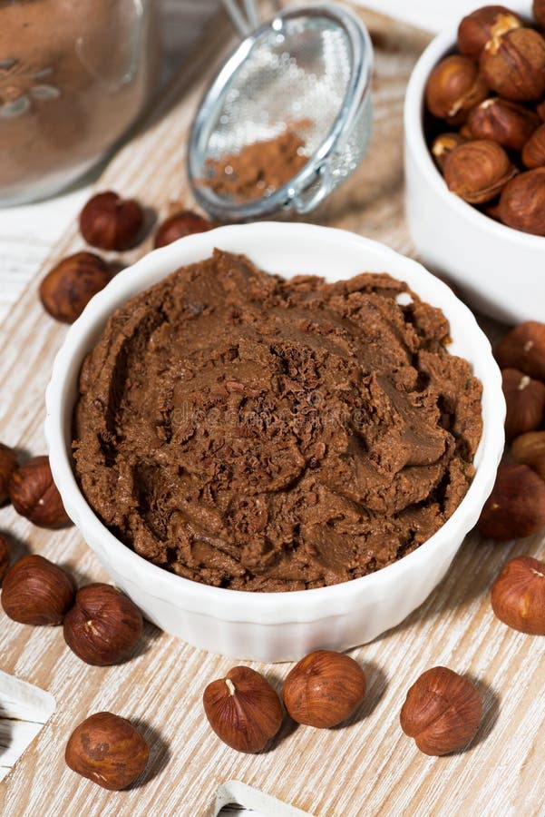 Homemade Sweet Chocolate Nut Paste Stock Image - Image of hazelnut ...