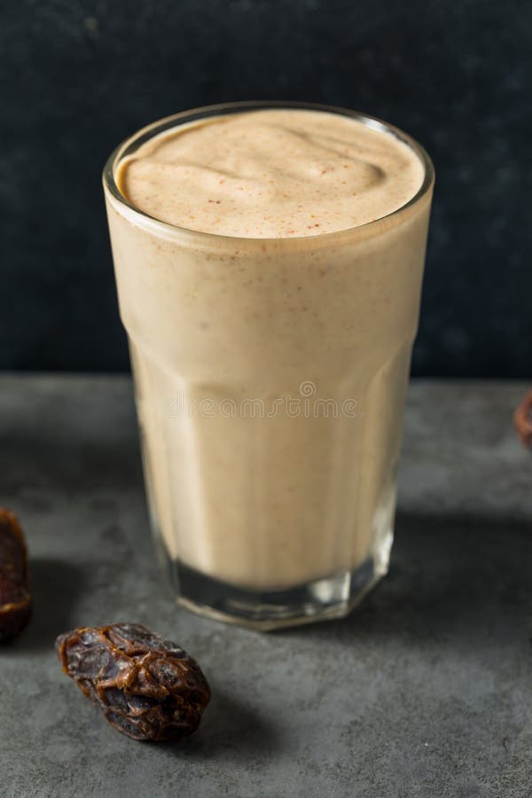 Homemade Sweet Date Milkshake Stock Photo - Image of yogurt, cream ...