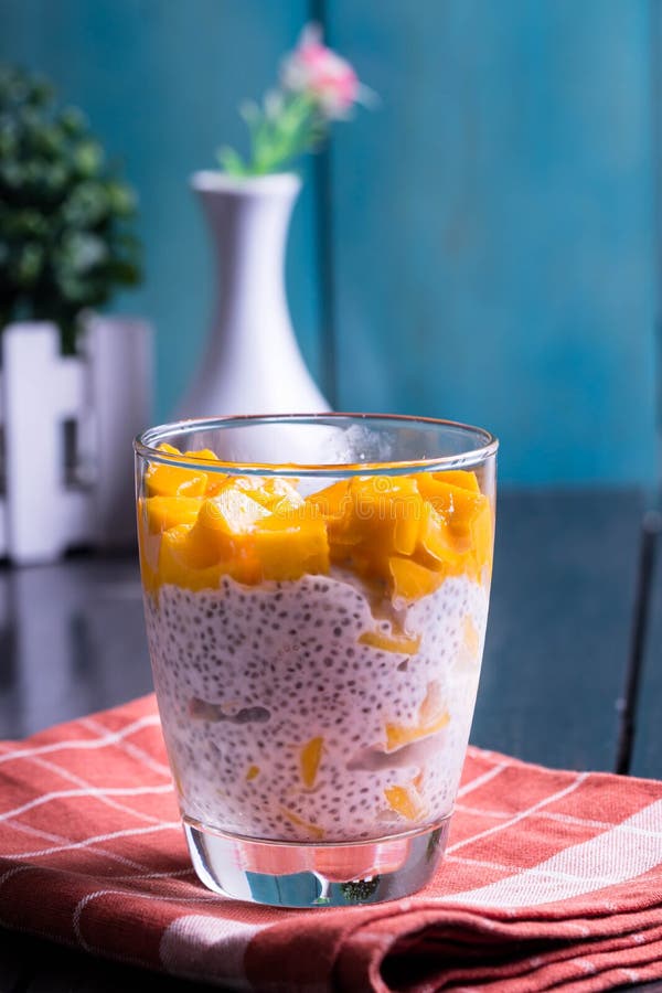 Sweet Savory Mango Coconut Chia Seed Stock Photo - Image of nutrition ...