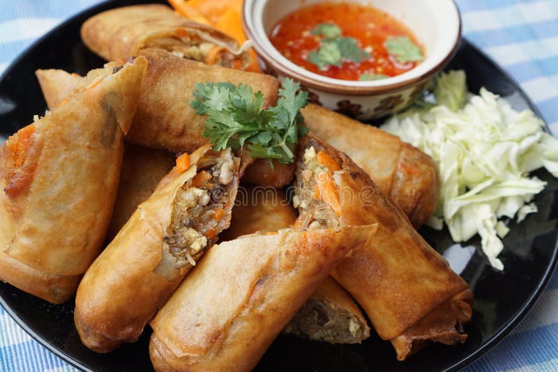 Homemade Thai spring roll stock photo. Image of spring - 225028604