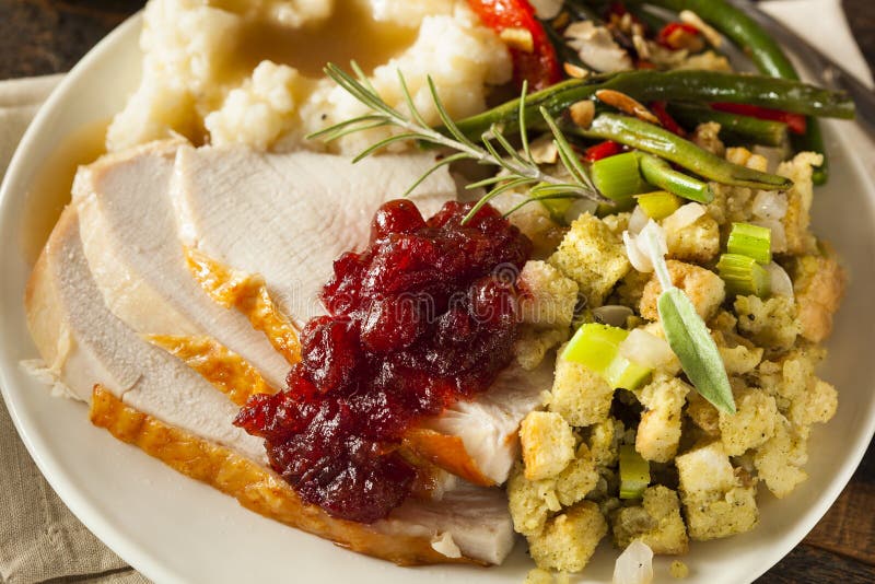 Homemade Thanksgiving Turkey on a Plate Stock Photo - Image of green ...