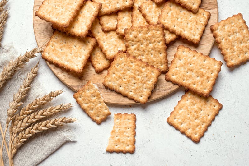 Homemade Thin Crispy Crackers Stock Photo - Image of sweet, cookie ...