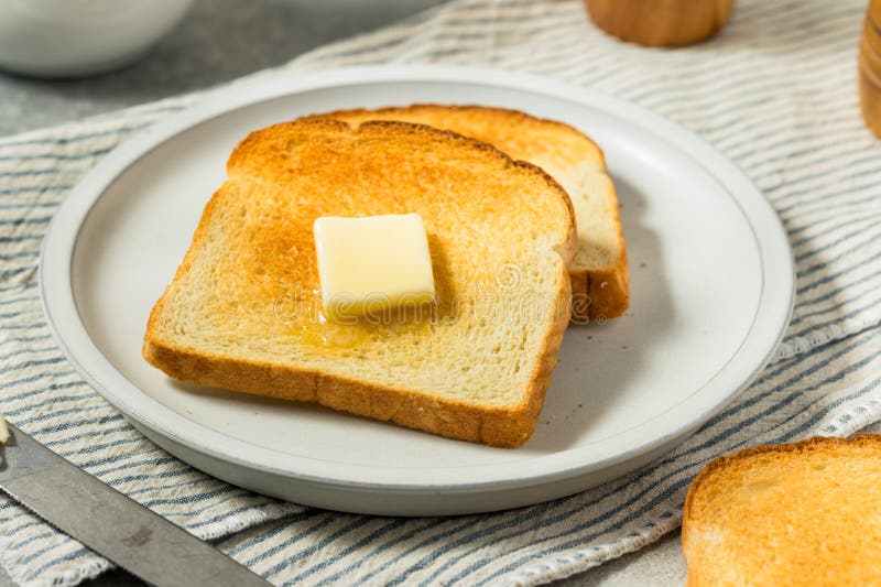 Homemade Toasted Bread Slice with Butter Stock Image - Image of cooking ...