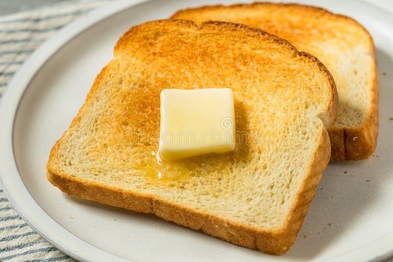 Homemade Toasted Bread Slice with Butter Stock Image - Image of bread ...