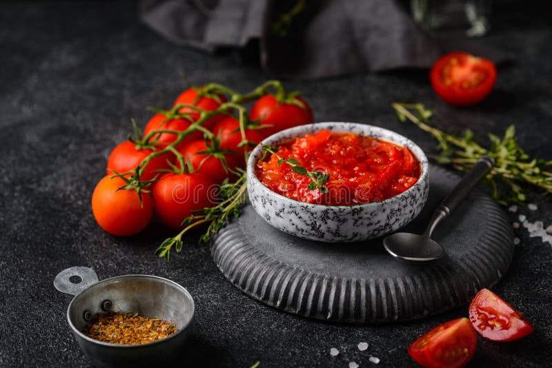 Homemade Tomato Sauce with Spice Stock Photo - Image of pepper, aivar ...