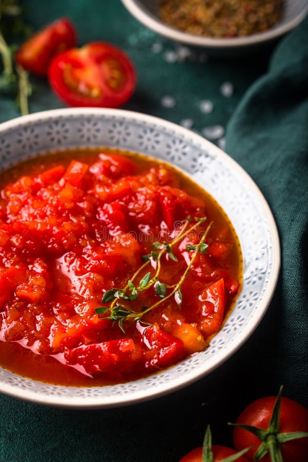 Homemade Tomato Sauce with Spice Stock Photo - Image of soup, adjika ...