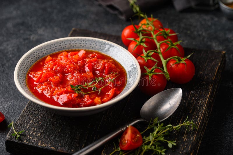 Homemade Tomato Sauce with Spice Stock Photo - Image of chutney ...