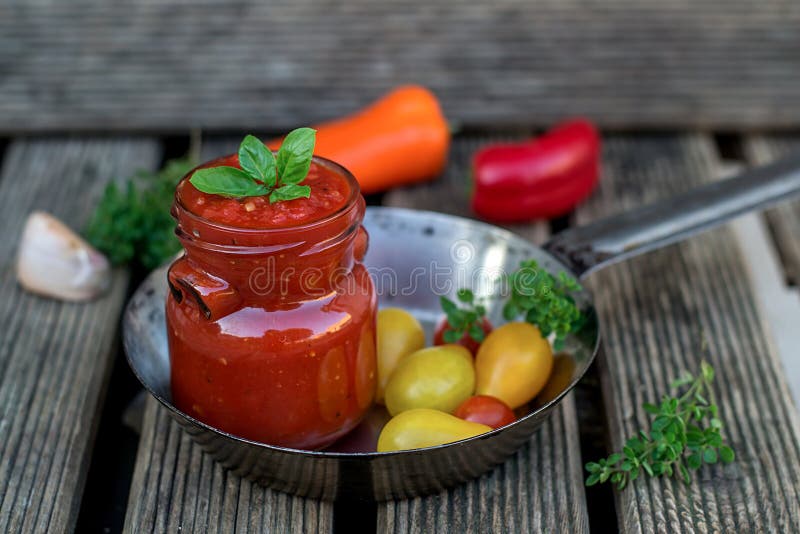Homemade Tomato Sauce with Vegetables Stock Image - Image of pepper ...