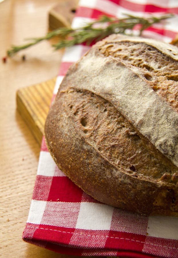 Homemade Tradition Bread Loaf on the Kitchen Table Stock Photo - Image ...