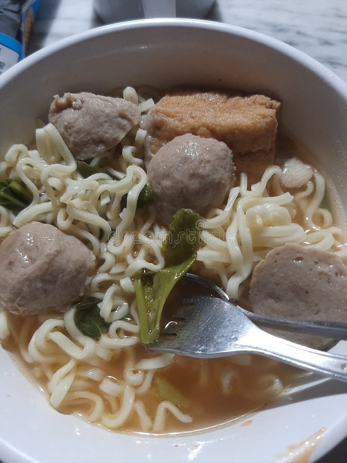 Homemade Traditional Bakso stock image. Image of salad - 261714475