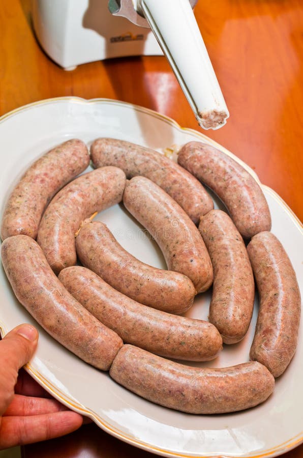 Homemade Traditional Sausage Stock Image - Image of group, making: 25196693
