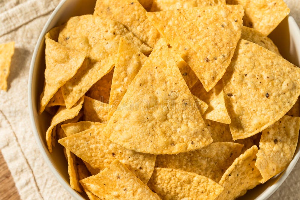 Homemade Triangle Tortilla Corn Chips Stock Photo - Image of crisp ...