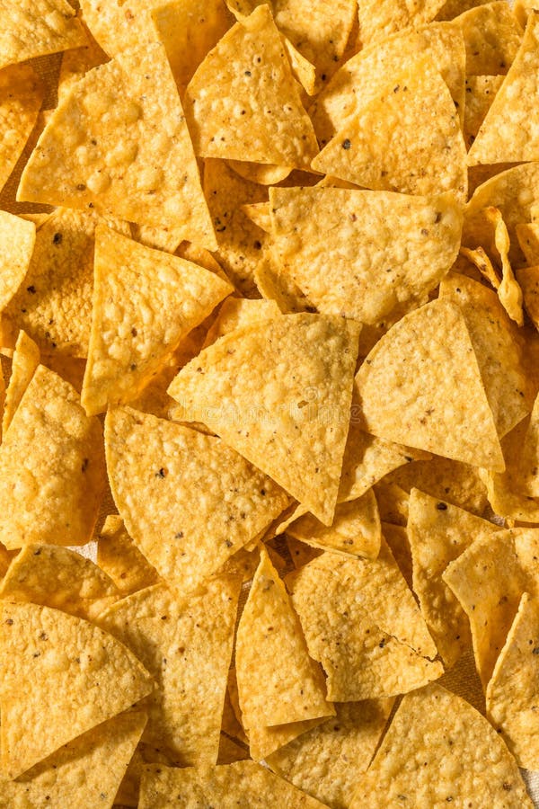 Homemade Triangle Tortilla Corn Chips Stock Image - Image of nacho ...