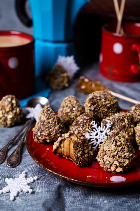 Homemade triangular candy stock image. Image of dark - 83382207