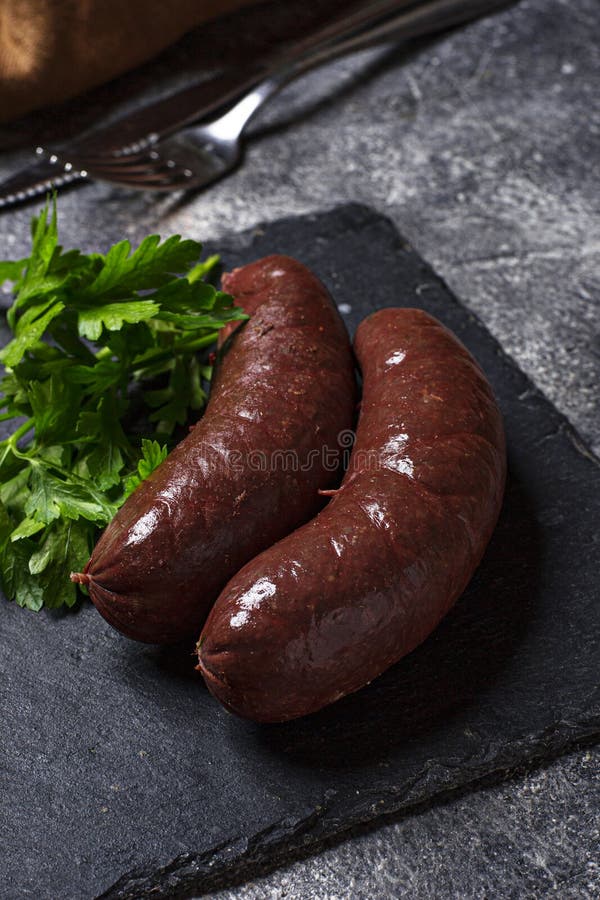 Homemade Uncooked Black Pudding Sausages Stock Photo - Image of ...
