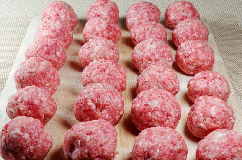 Homemade Uncooked Meatballs Stock Image - Image of cookery, seasoning ...