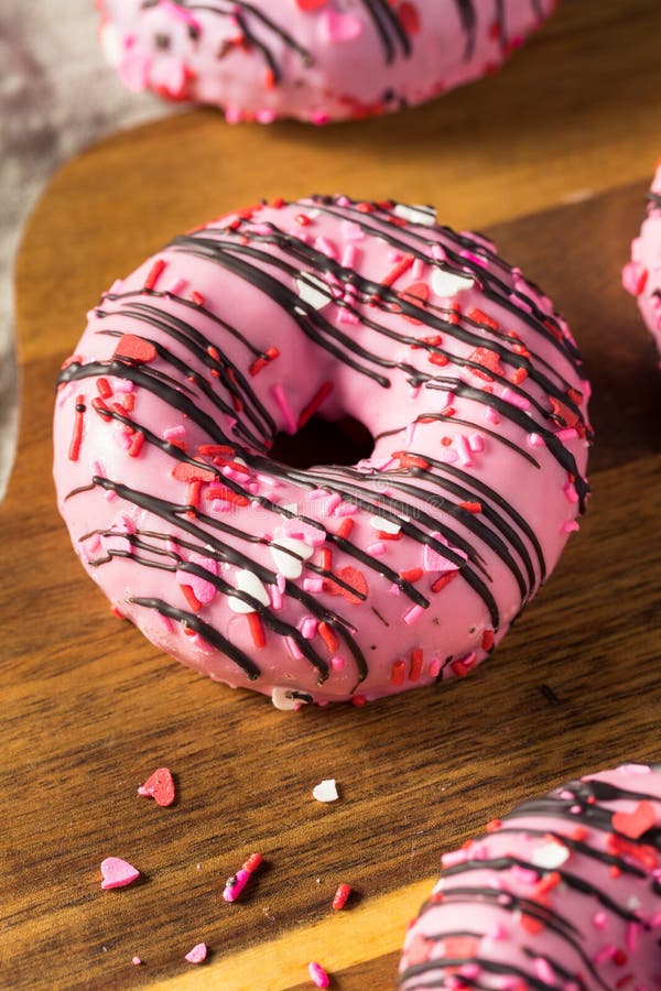 Homemade Valentines Day Donuts Stock Photo - Image of baked, snack ...