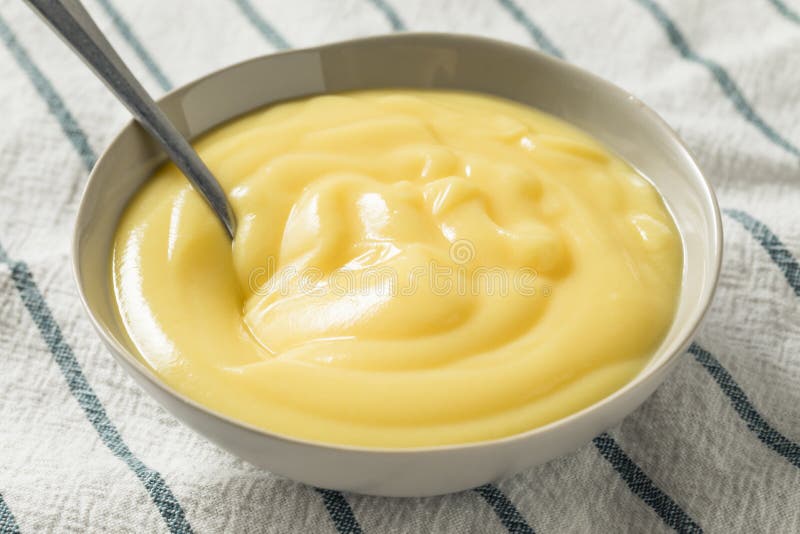 Homemade Vanilla Custard Pudding Stock Photo - Image of snack, healthy ...